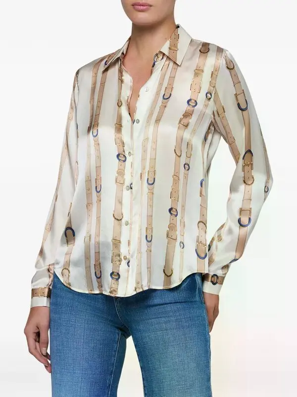 L'Agence Tyler Belt-print Blouse