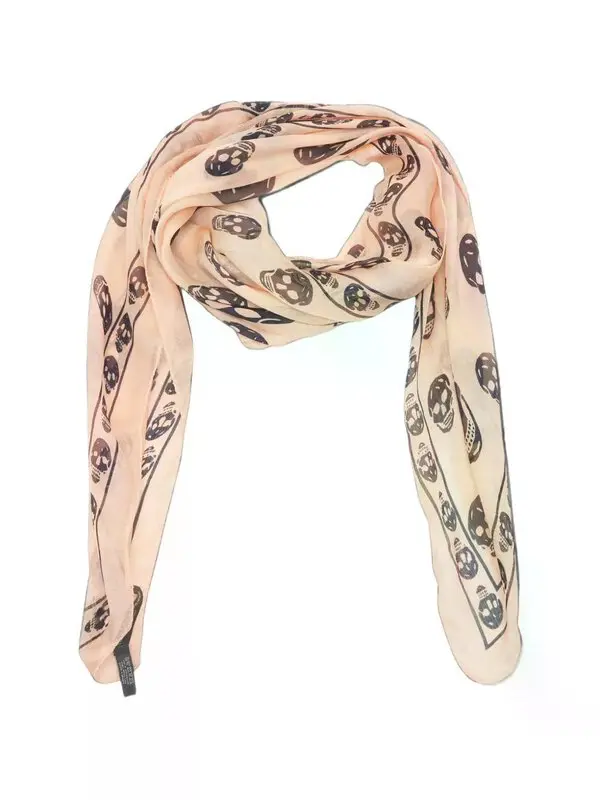 Alexander McQueen Skull Print Square Scarf - Neutrals