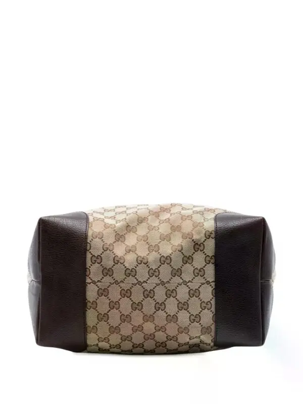 Gucci Gg Canvas And Crocodile Embossed Calfskin Secret Handbag