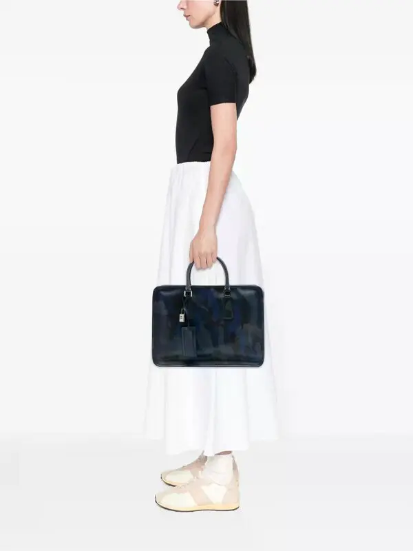 Prada Saffiano Camouflage Print Briefcase Business Bag