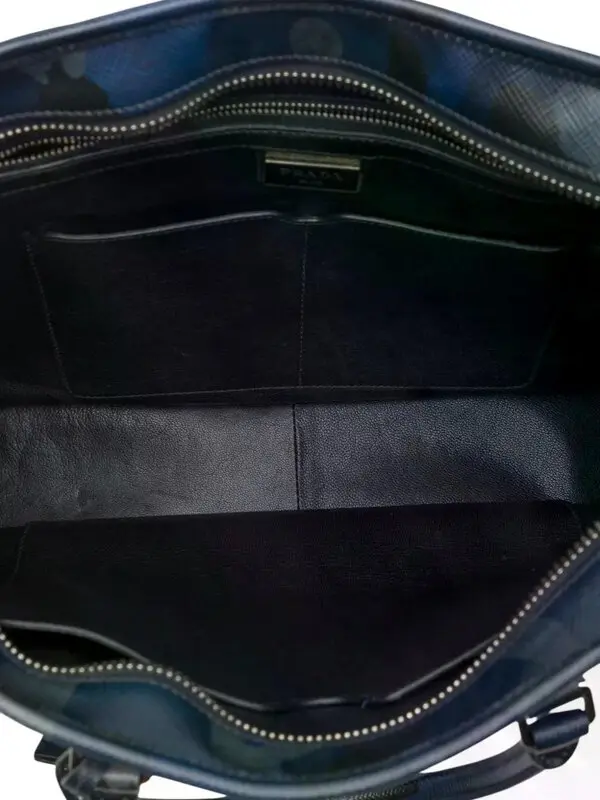 Prada Saffiano Camouflage Print Briefcase Business Bag