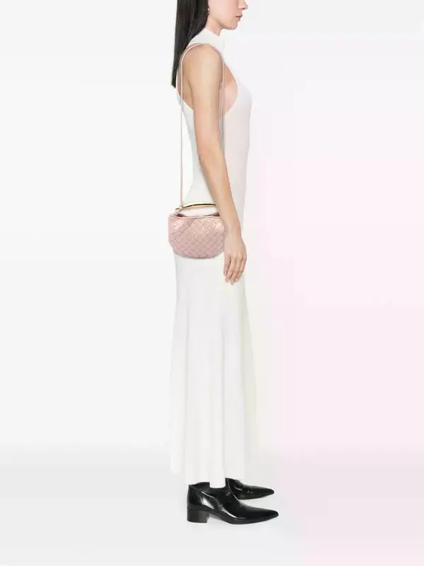 Bottega Veneta 2012-2026 Baby Lambskin Intrecciato Sardine Satchel - Pink