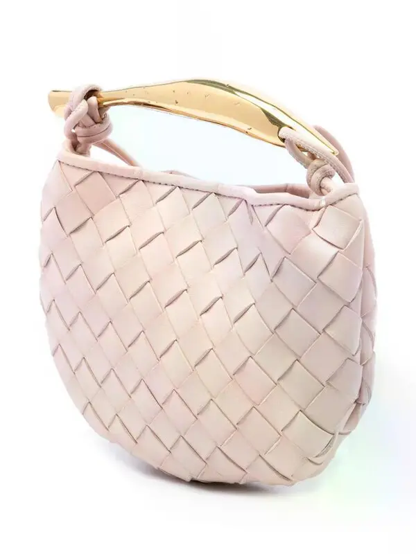 Bottega Veneta 2012-2026 Baby Lambskin Intrecciato Sardine Satchel - Pink