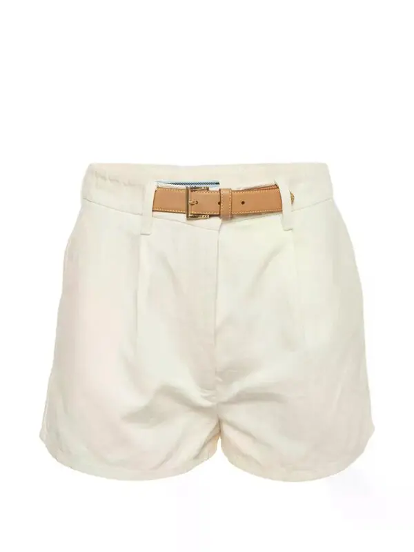 Prada Belted Canvas Shorts