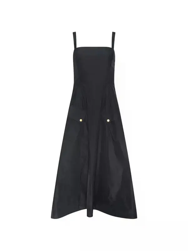L'Agence Ayela Pocket-detail Midi Dress - Black