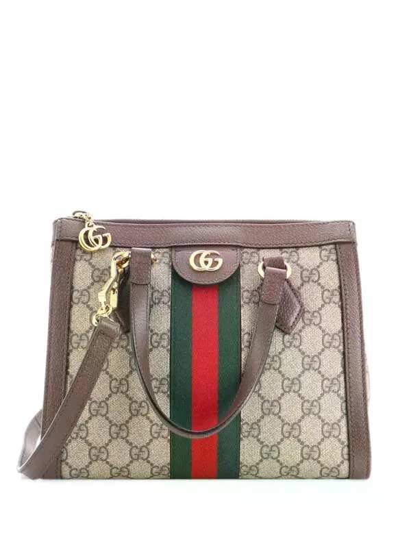 Gucci Ophidia Top Handle Gg Coated Canvas Small Tote Bag