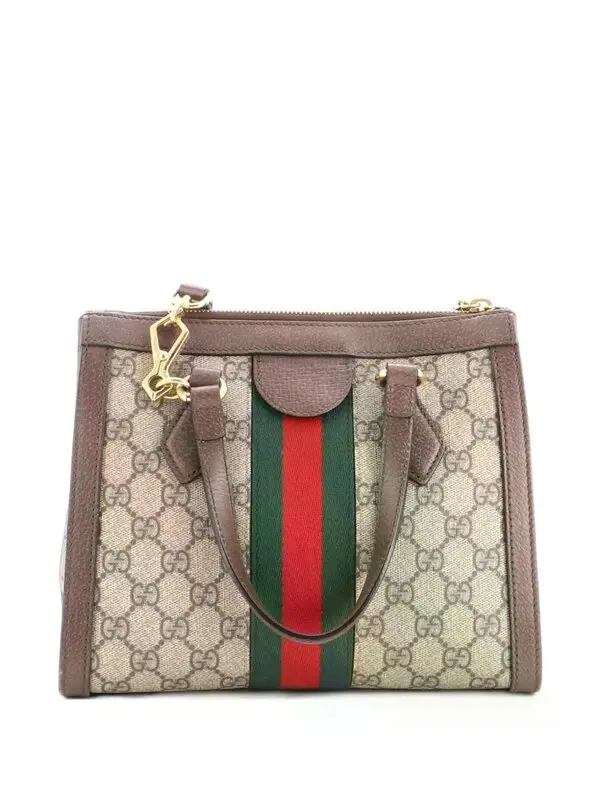 Gucci Ophidia Top Handle Gg Coated Canvas Small Tote Bag