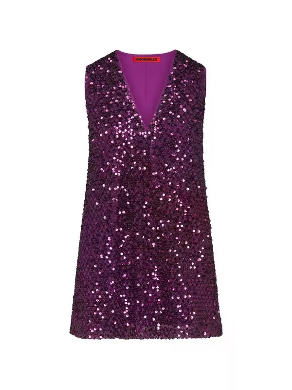 SIMONMILLER Fountain Sequin-embellished Mini Dress - Purple