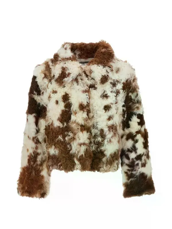 MARTHA LOUIS Cow-print Shearling Jacket