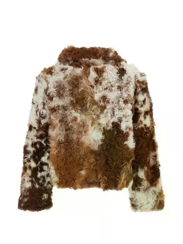 MARTHA LOUIS Cow-print Shearling Jacket