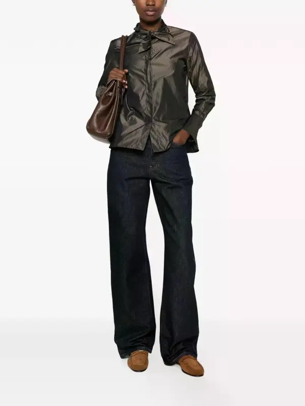 ROSSO 35 Bow-detail Long-sleeve Shirt