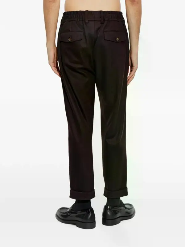 Eleventy Drawstring-waistband Turned-up-hem Trousers