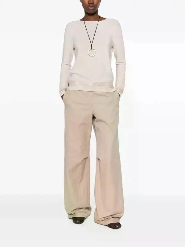 AROVESCIO Glitter-trim Boat-neck Sweater