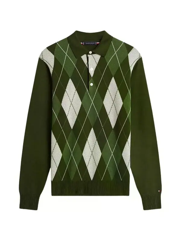 Tommy Hilfiger Argyle Long-sleeve Polo Shirt
