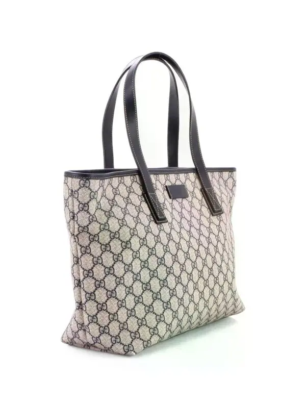 Gucci Plus Gg Coated Canvas With Leather Medium Tote Bag