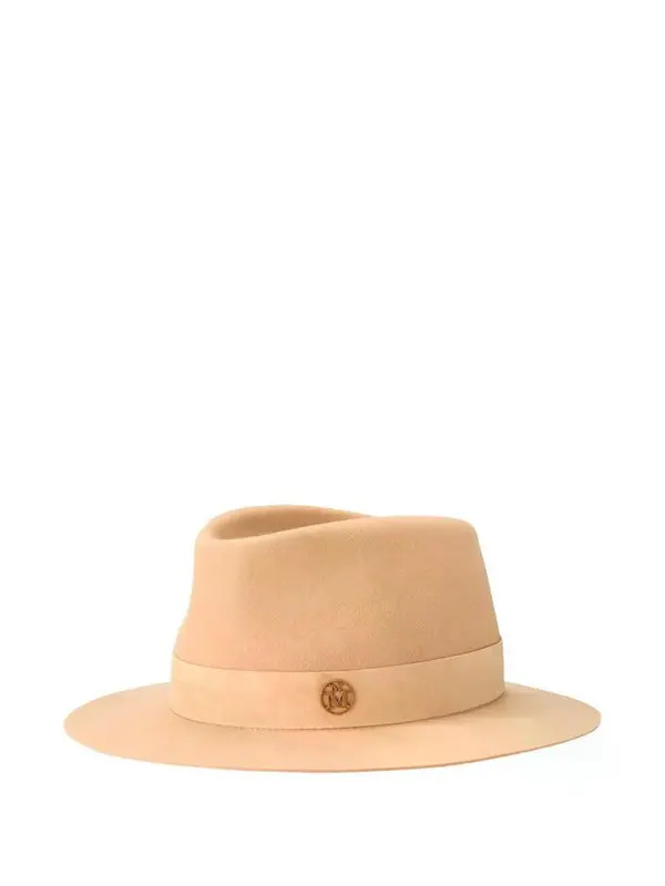 MAISON MICHEL André Logo-detail Fedora Hat - Neutrals