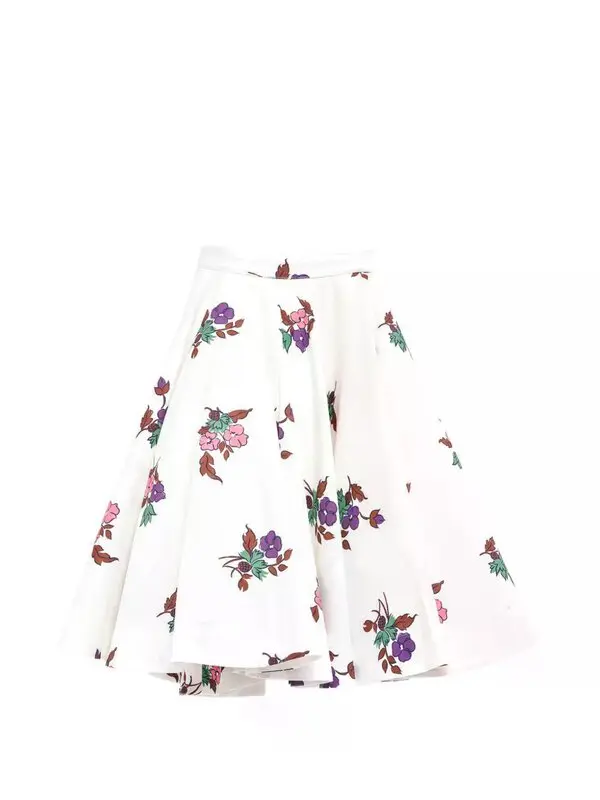 AUGUST BARRON Floral-print Midi Skirt - White