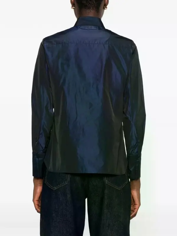 ROSSO 35 Iridescent-finish Long-sleeve Shirt