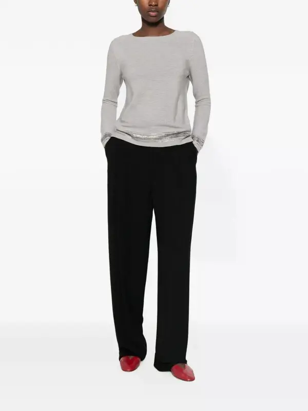 AROVESCIO Metallic-trim Side-slit Sweater