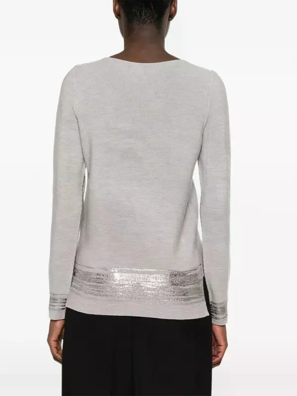 AROVESCIO Metallic-trim Side-slit Sweater