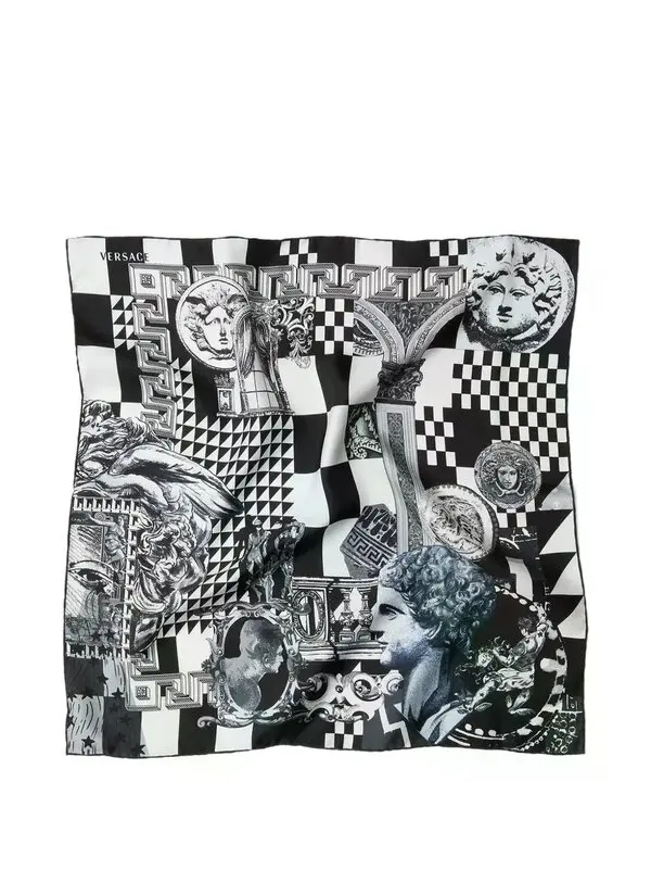 Versace Printed Silk Twill Scarf 55 Cm
