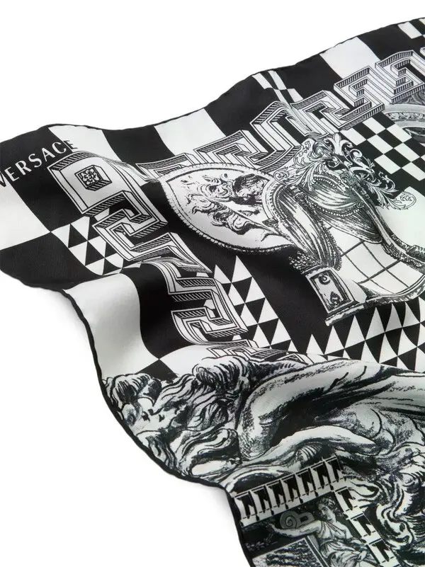 Versace Printed Silk Twill Scarf 55 Cm