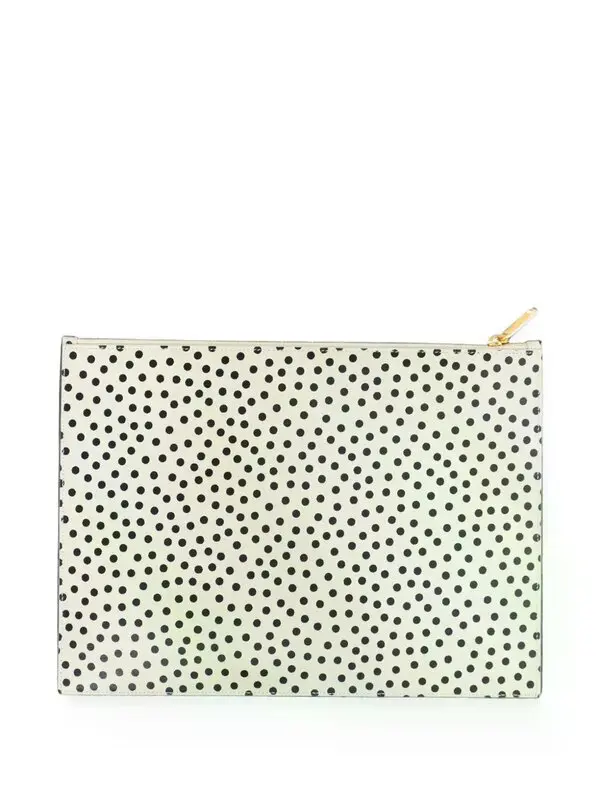 Saint Laurent Polka Dot Zipped Clutch Bag
