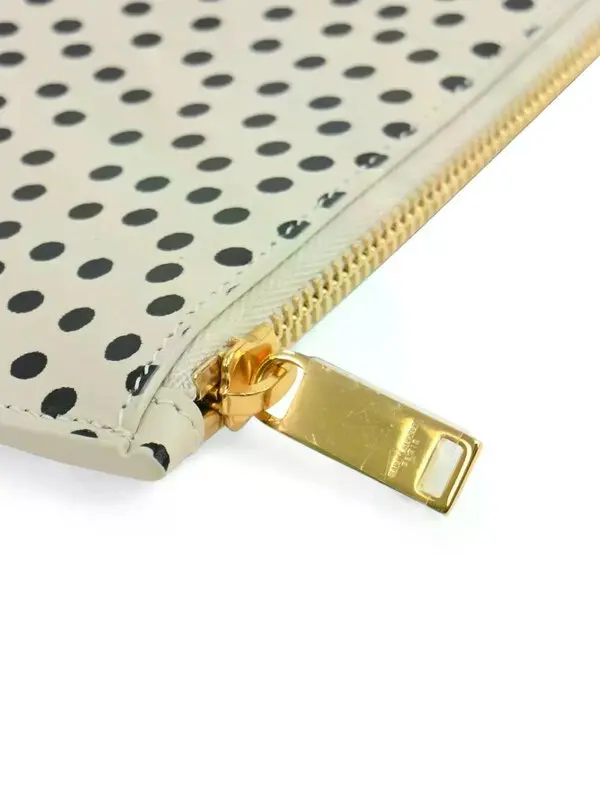 Saint Laurent Polka Dot Zipped Clutch Bag