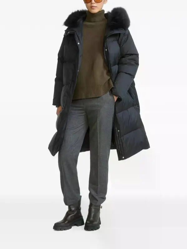 YVES SALOMON Lamb Wool-trim Down Jacket