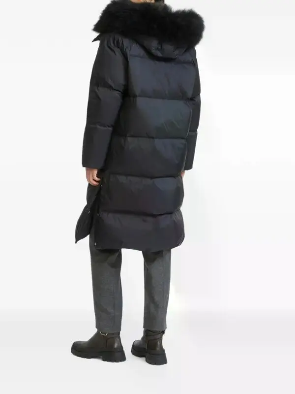 YVES SALOMON Lamb Wool-trim Down Jacket