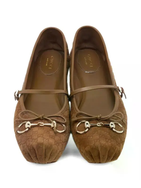 Gucci Horsebit Gg Ballet Flats