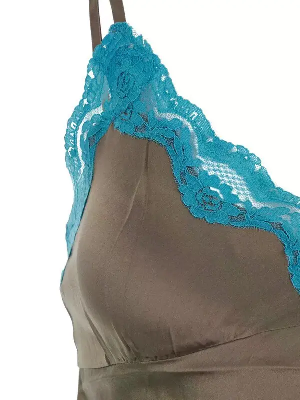 Gold Hawk Silk Lace-trim Camisole Top