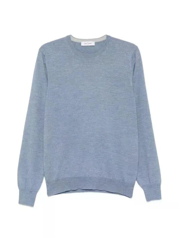 GRAN SASSO Crew-neck Long-sleeve Sweater - Blue