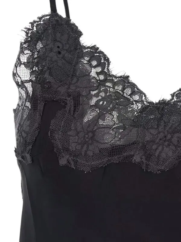 Gold Hawk Marilyn Lace-trim Silk Top - Black