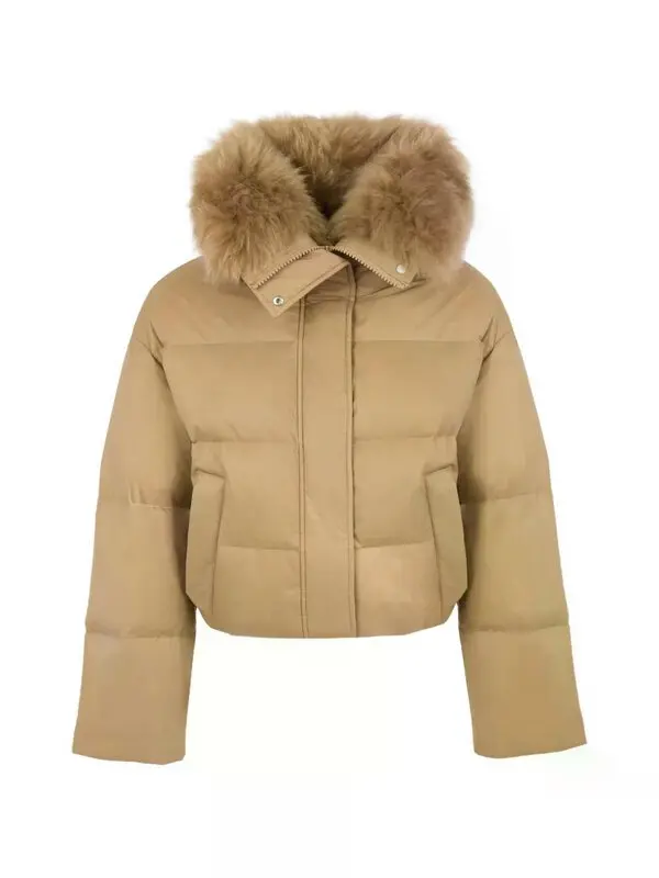 YVES SALOMON Lambswool-trim Down Jacket
