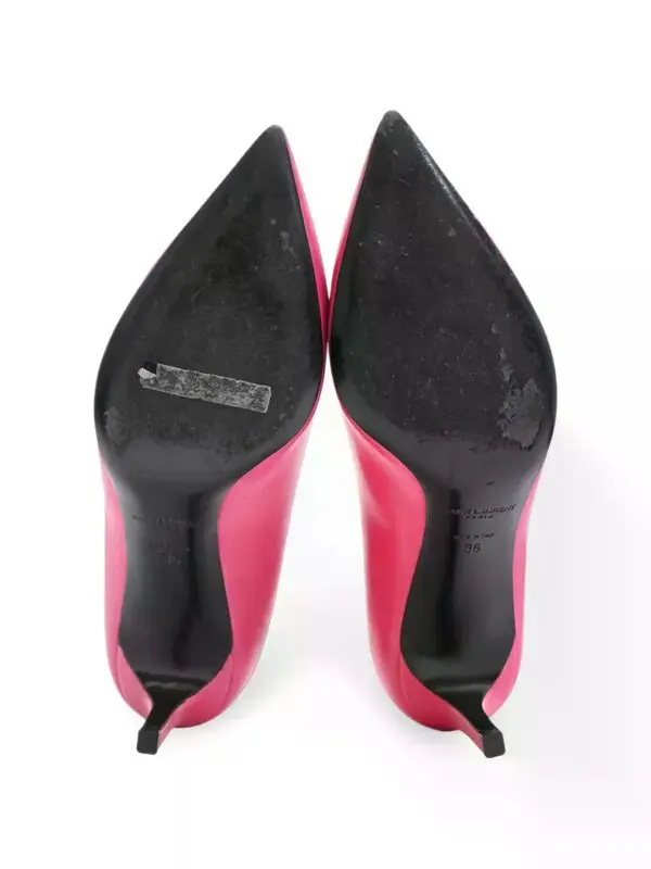 Saint Laurent Leather Pointed Toe Stiletto Pumps