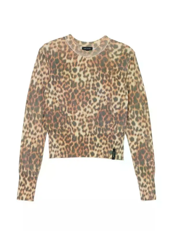 Marc Jacobs Leopard-print Crewneck Sweater - Brown