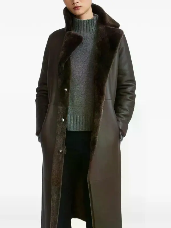 YVES SALOMON Reversible Belted Shearling Coat