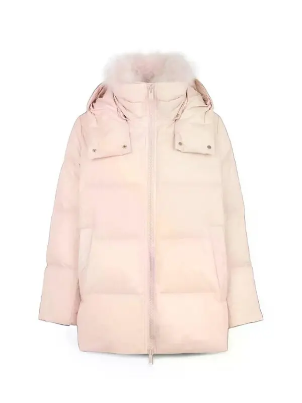 YVES SALOMON Shearling-trim A-line Jacket