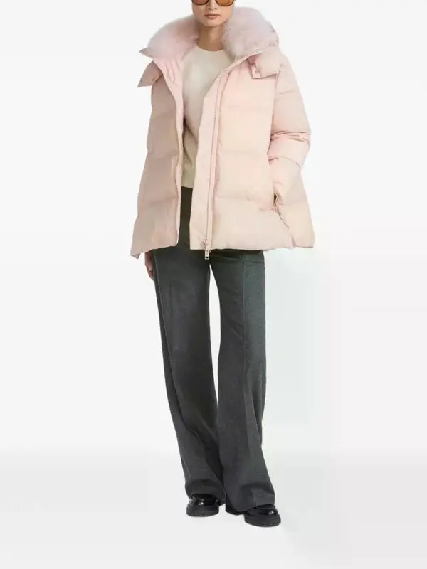 YVES SALOMON Shearling-trim A-line Jacket