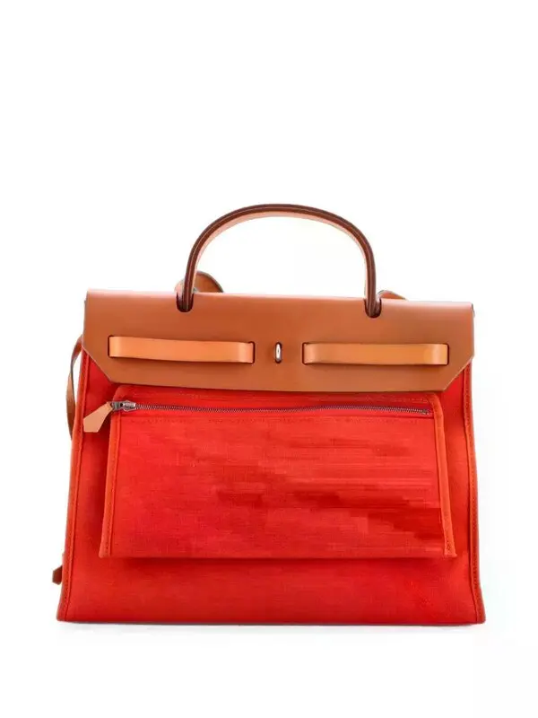 Hermès Herbag Zip Leather And Toile 31 Shoulder Bag