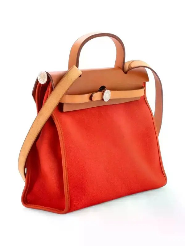 Hermès Herbag Zip Leather And Toile 31 Shoulder Bag