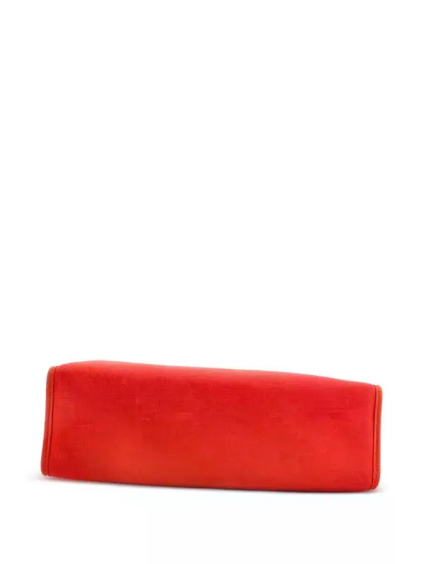 Hermès Herbag Zip Leather And Toile 31 Shoulder Bag - Red