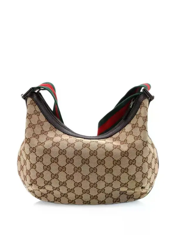 Gucci Saddle Zip Messenger Bag Gg Canvas With Leather Medium Cross Body Bag