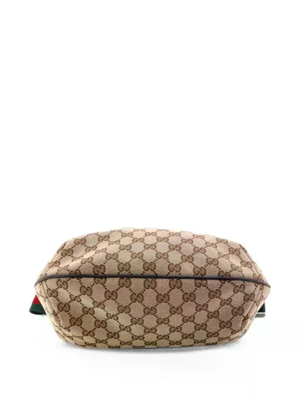 Gucci Saddle Zip Messenger Bag Gg Canvas With Leather Medium Cross Body Bag