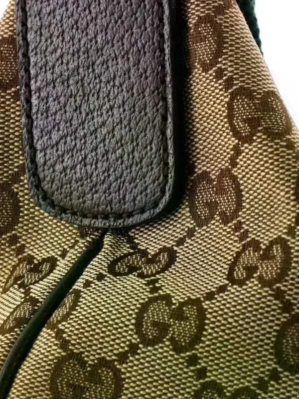 Gucci Saddle Zip Messenger Bag Gg Canvas With Leather Medium Cross Body Bag