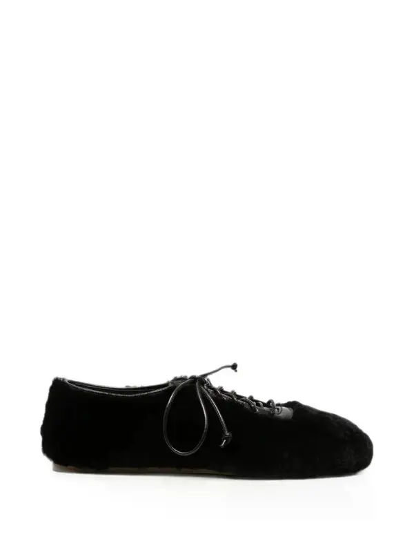 FORTE_FORTE Shearling Texture Lace-up Sneakers