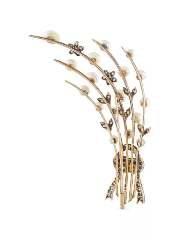 LB EXCLUSIVE Pearl And Diamond Spray Brooch