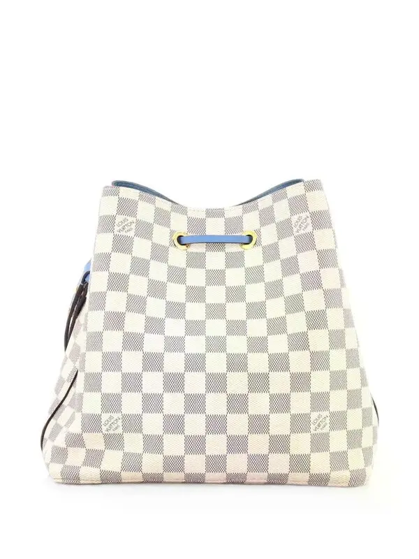 LOUIS VUITTON Damier Leather Mm Bucket Bag - Blue