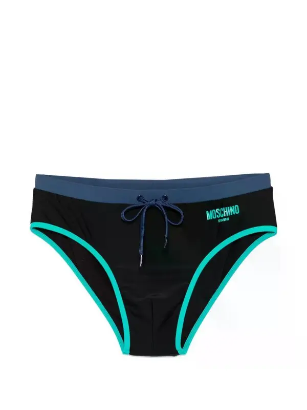 Moschino Print Drawstring Swimming Trunks - Black